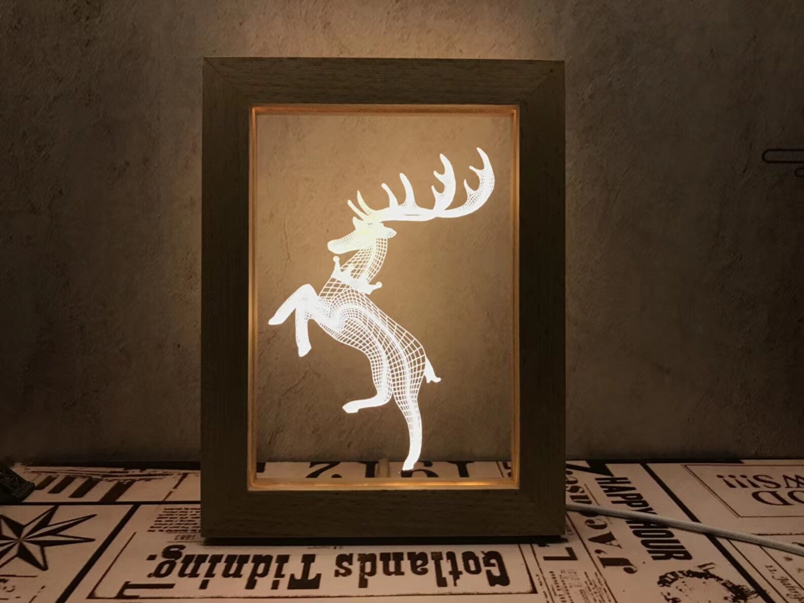 Personalized Wooden Frame 3D Photo Lamp Custom Engraved - Etsy