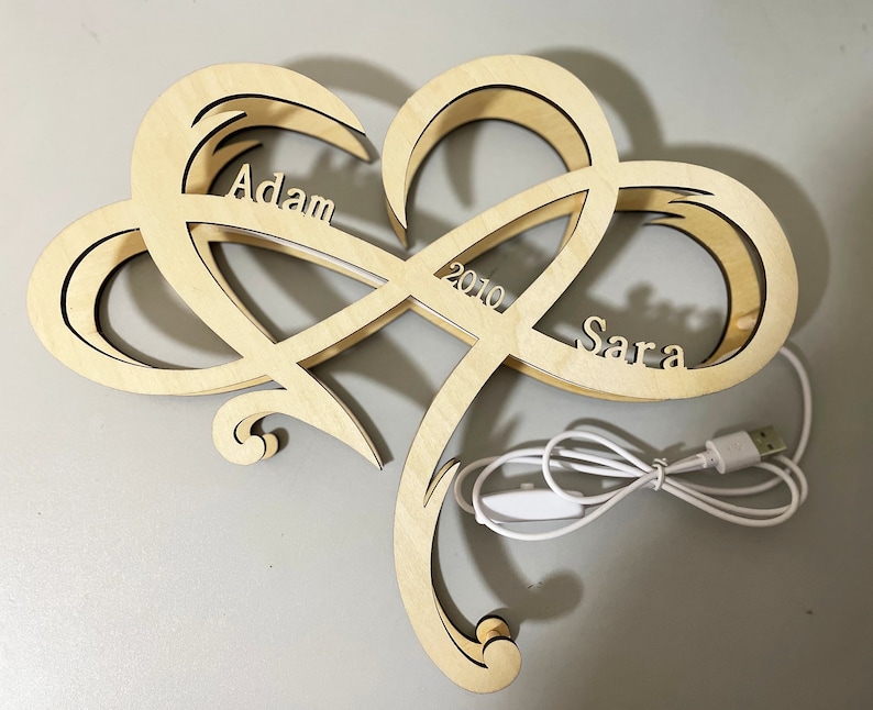 Infinity Heart Personalized Personalized Wooden Infinity - Etsy