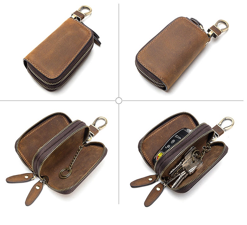 Genuine Leather Key Case Personalized Engraved Car Key Holder - Etsy