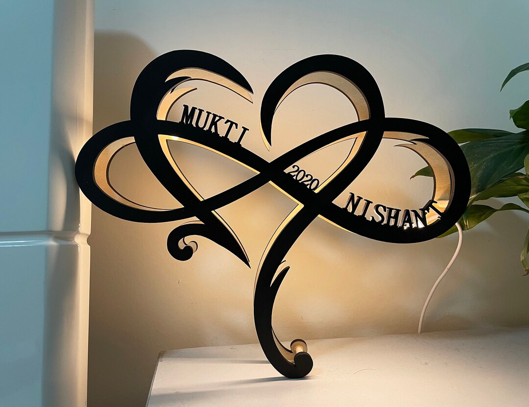 Infinity Heart Personalized, Personalized Wooden Infinity Heart Name ...