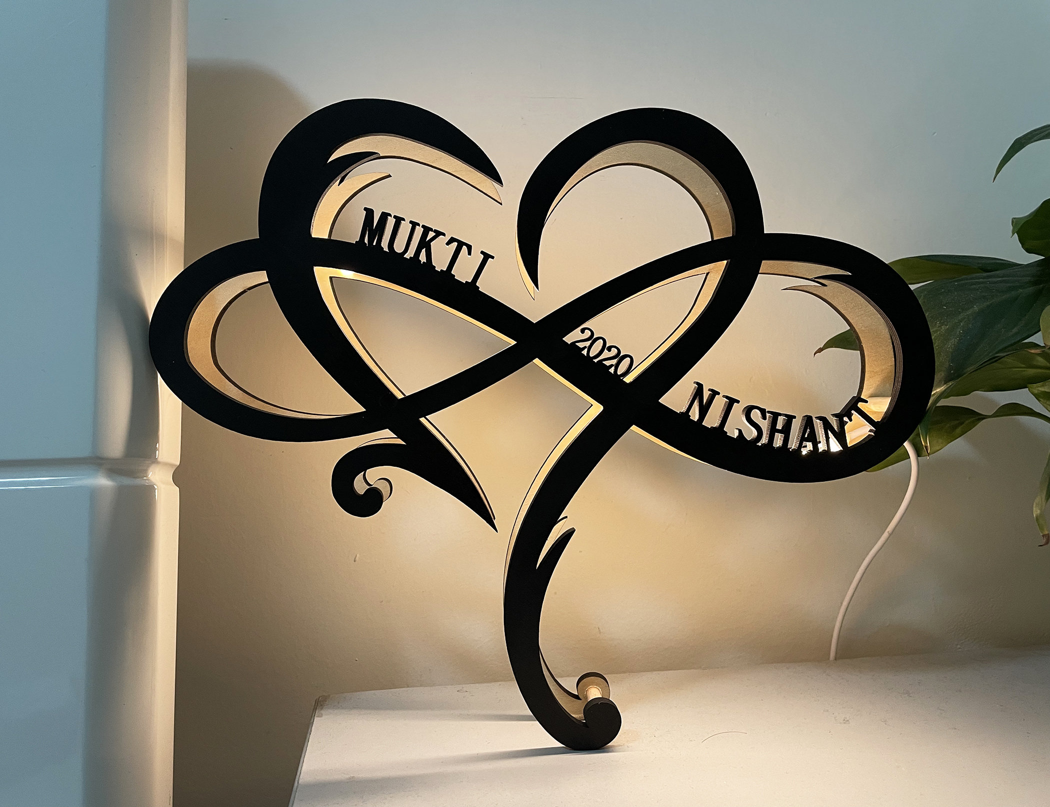 Infinity Heart Personalized Personalized Wooden Infinity | Etsy