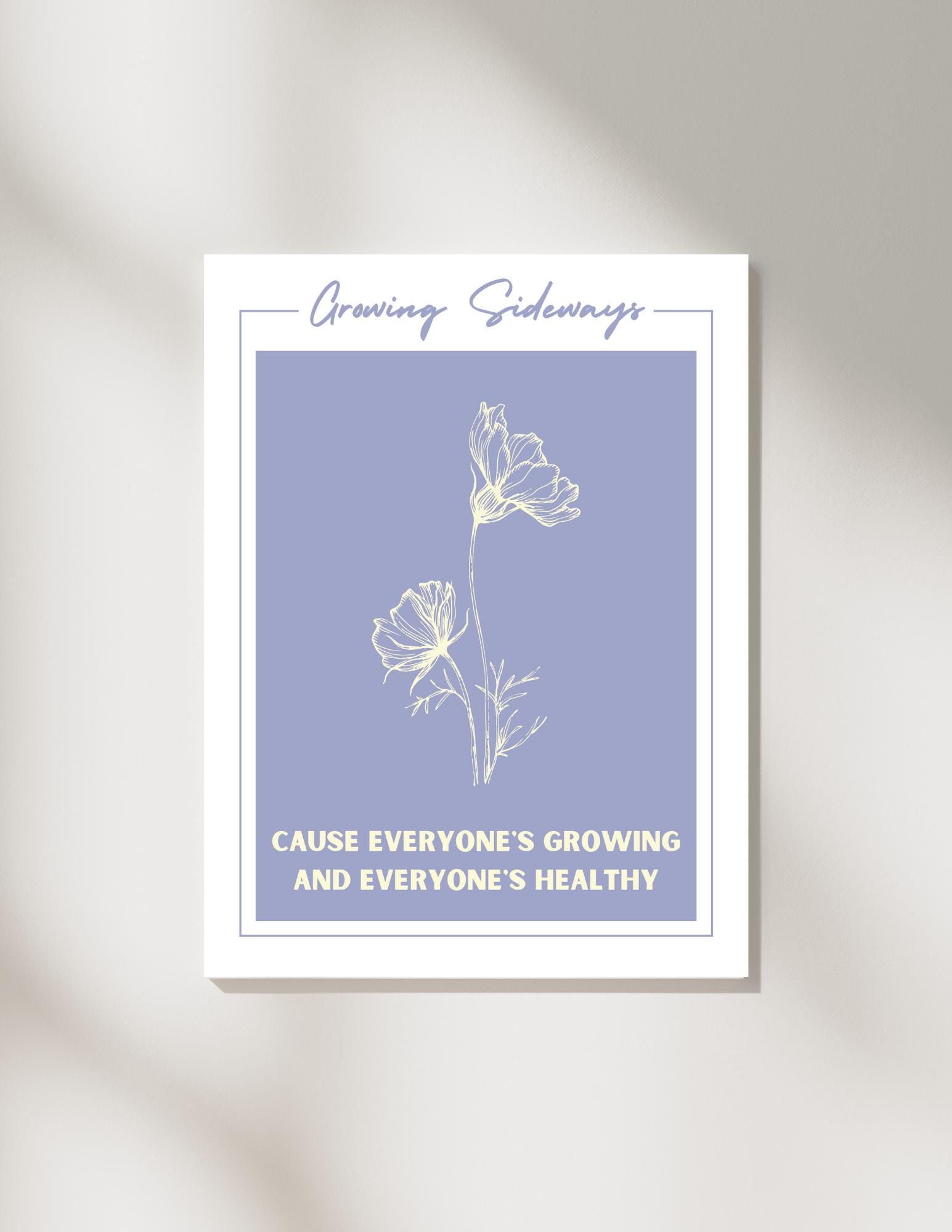 Growing Sideways Inspired Digital Poster - Lyric Poster- Contemporary ...
