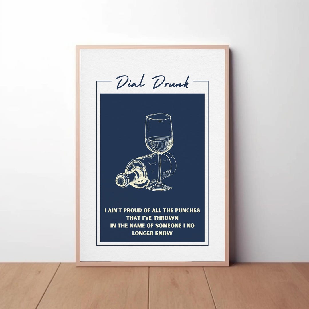Póster digital inspirado en Dial Drunk - Etsy España
