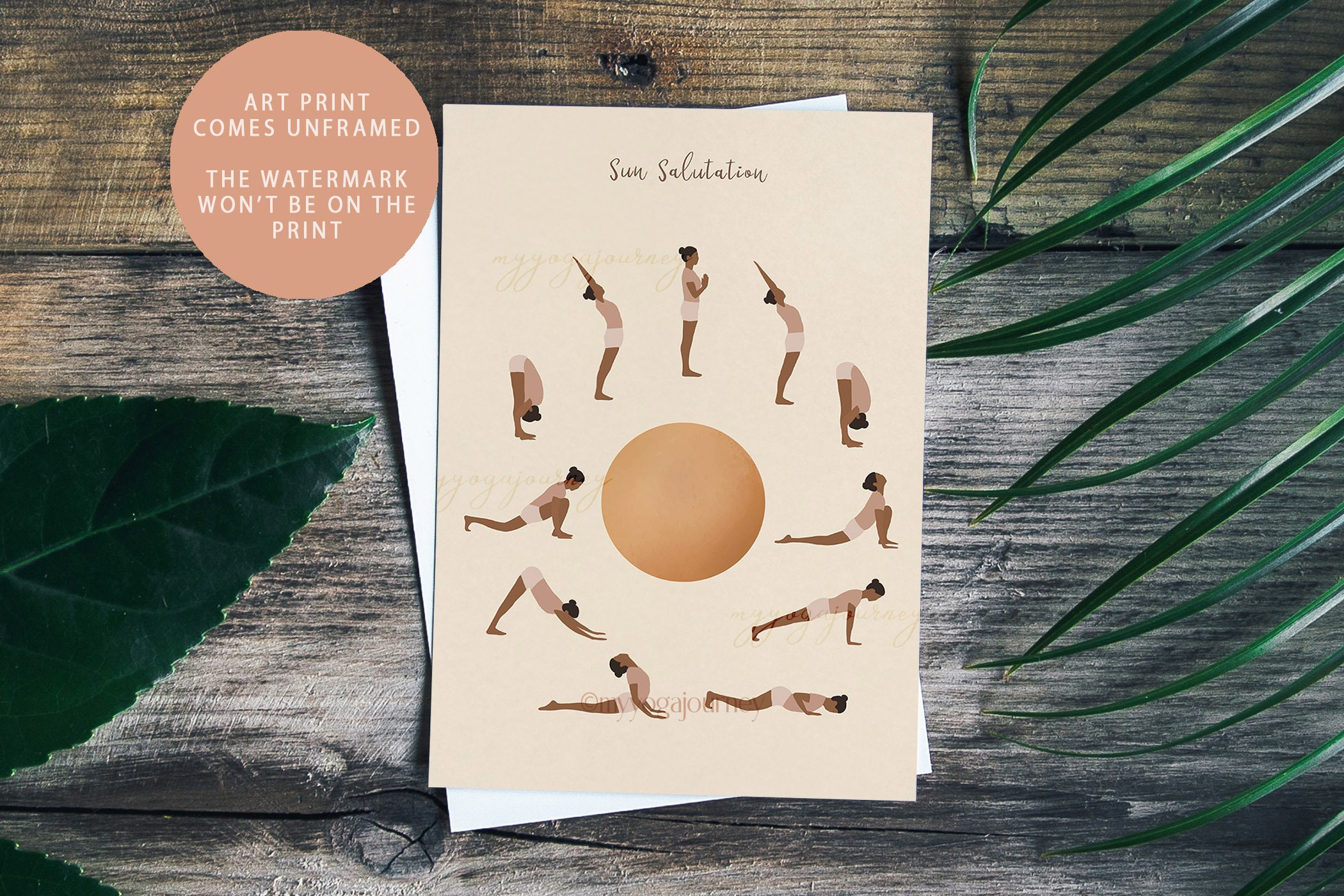 Yoga Poses Poster Sun Salutation Moon Salutation Surya - Etsy UK