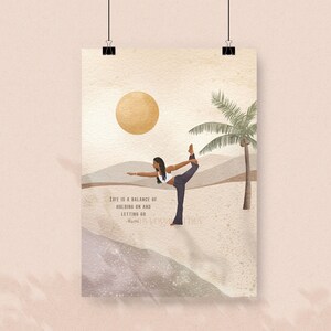 Yoga Sun Artwork, Rumi Quote Art Print, Dancer Pose, Boho Yoga, Mantra ...