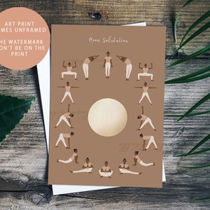 Yoga Postcard Sun Salutation Moon Salutation Surya - Etsy