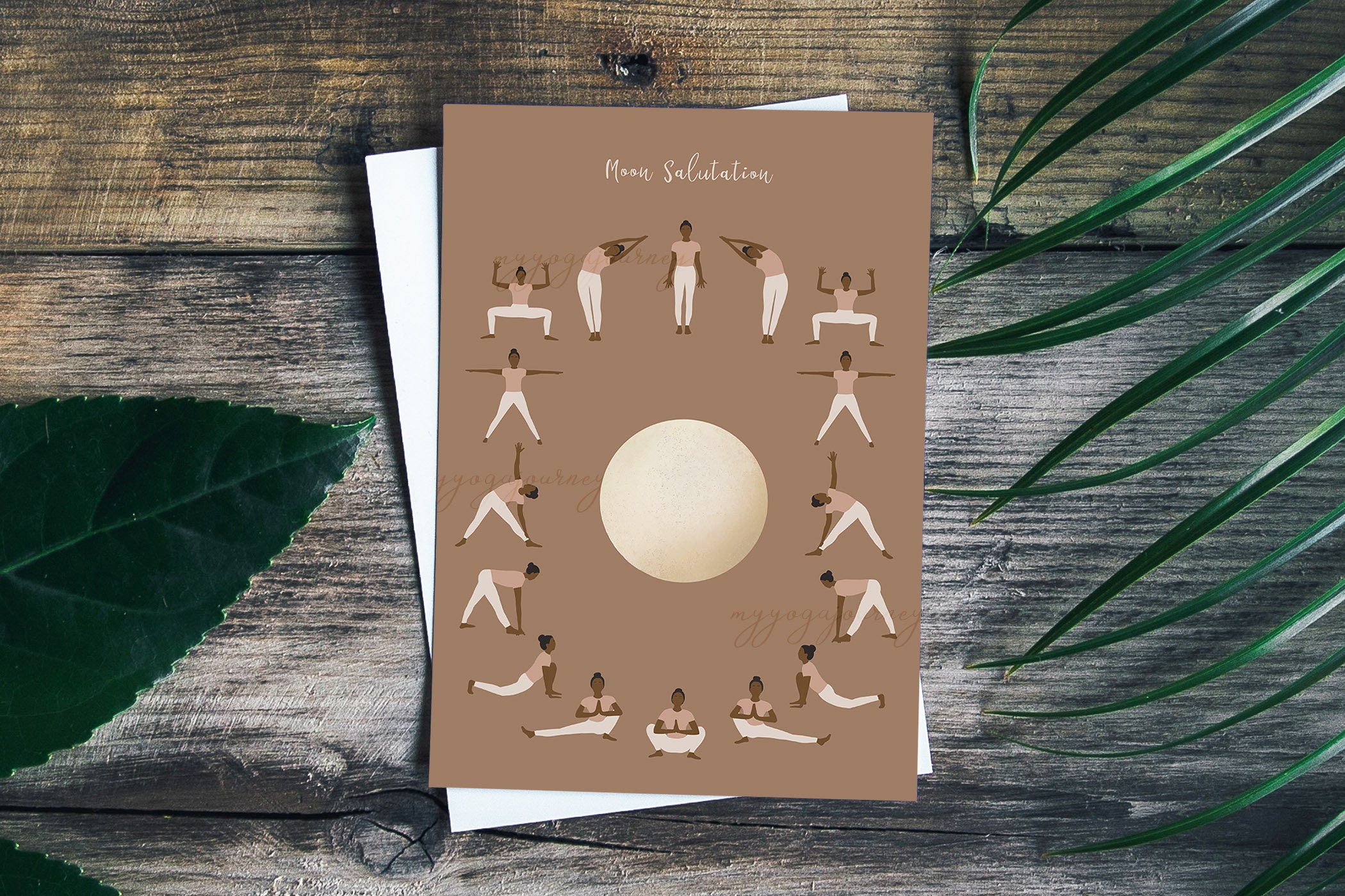 Yoga Poses Poster Sun Salutation Moon Salutation Surya | Etsy UK