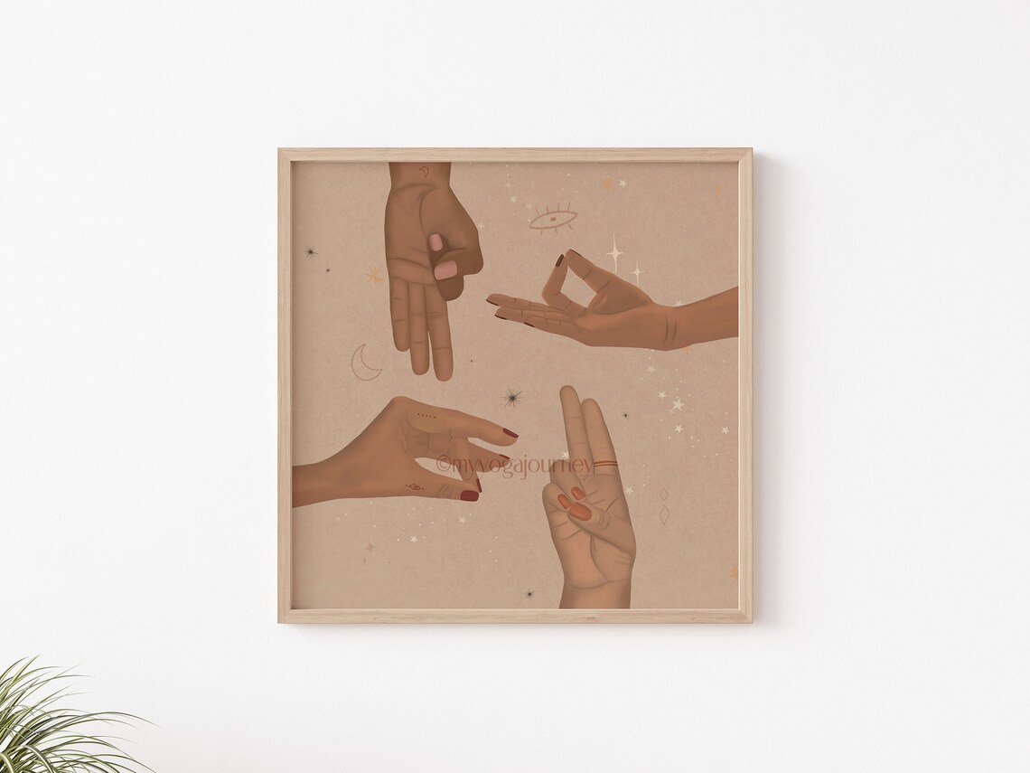 Mudras Artwork Mudra Art Hands Print Hands Drawing Mudra - Etsy