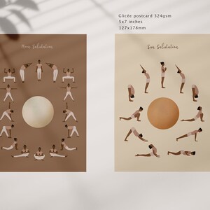 Yoga Postcard Sun Salutation Moon Salutation Surya - Etsy