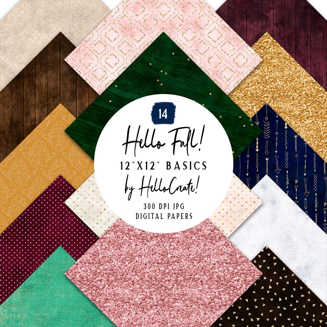Fall Basics Digital Paper Pack Autumn Color Digital Papers - Etsy