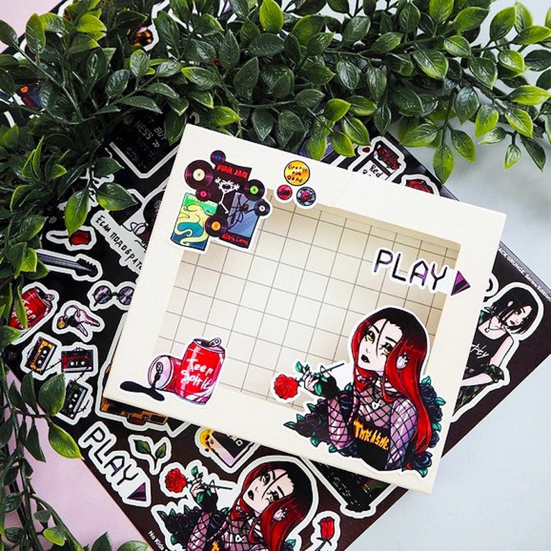 GRUNGE STICKER Sheet Set Pack Grunge Dark Punk vinyl Music | Etsy