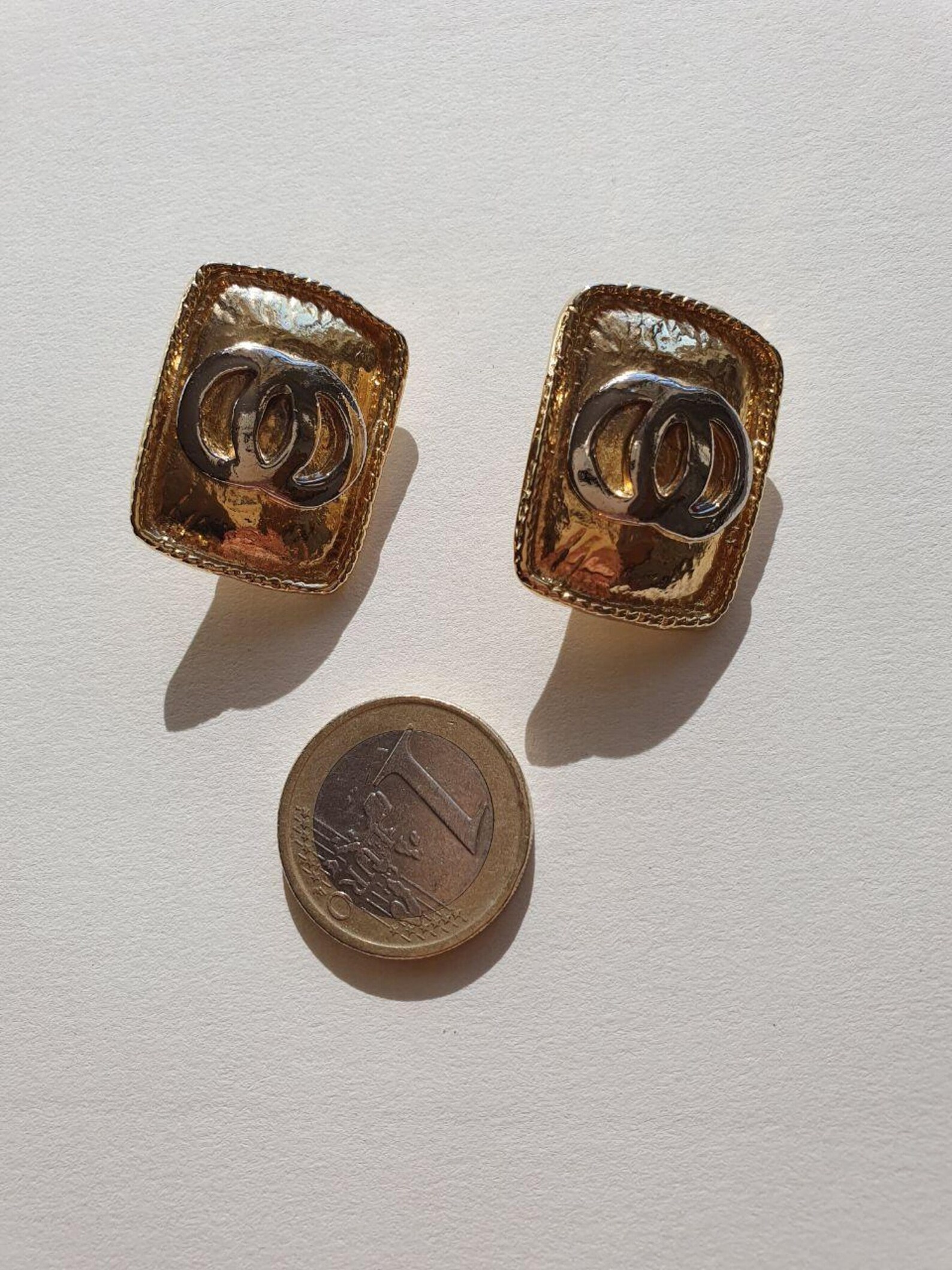 Vintage Art Deco style Clips Gold tone Clip-on Rectangular | Etsy