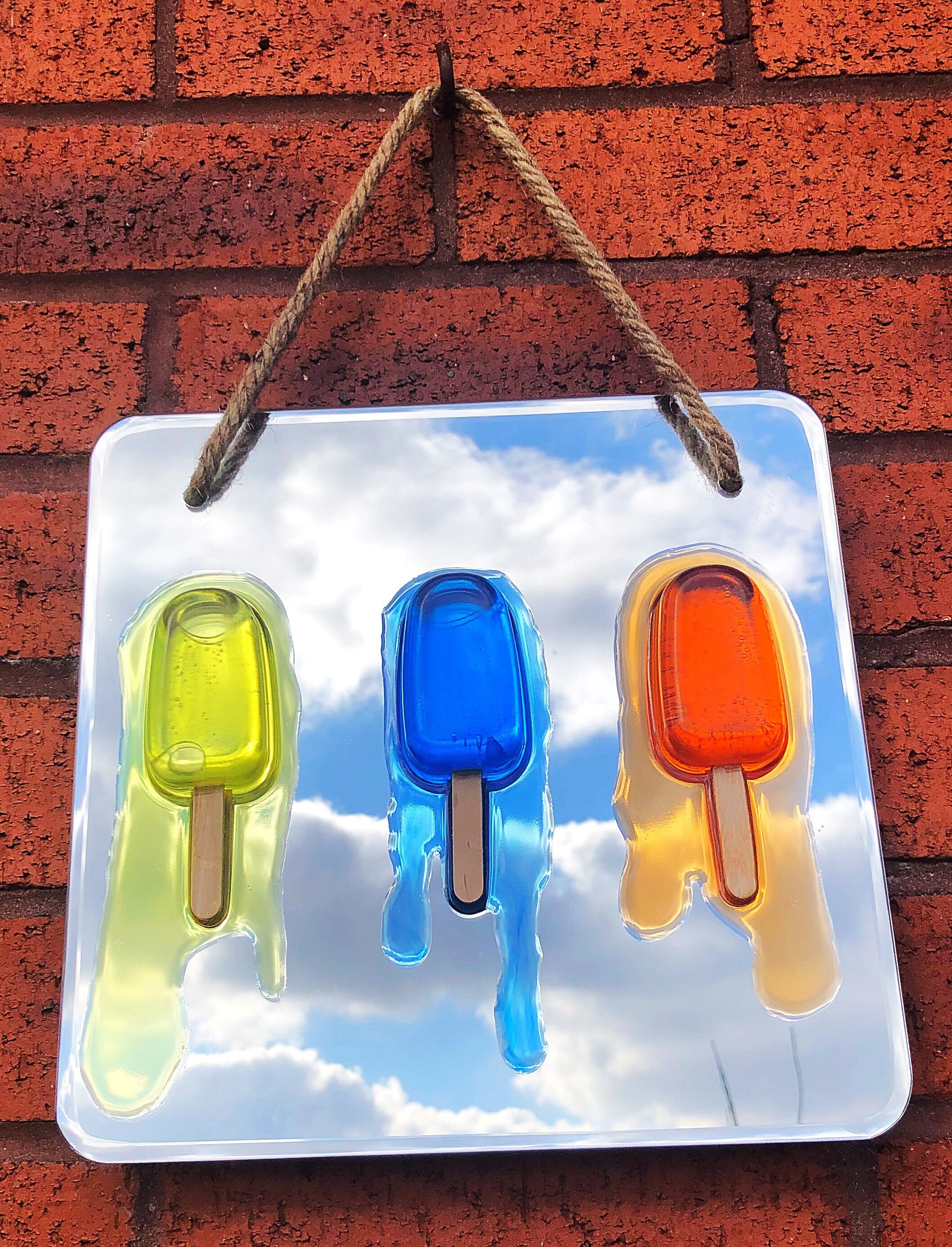 Melted ice lolly mirror wall hanging | Etsy