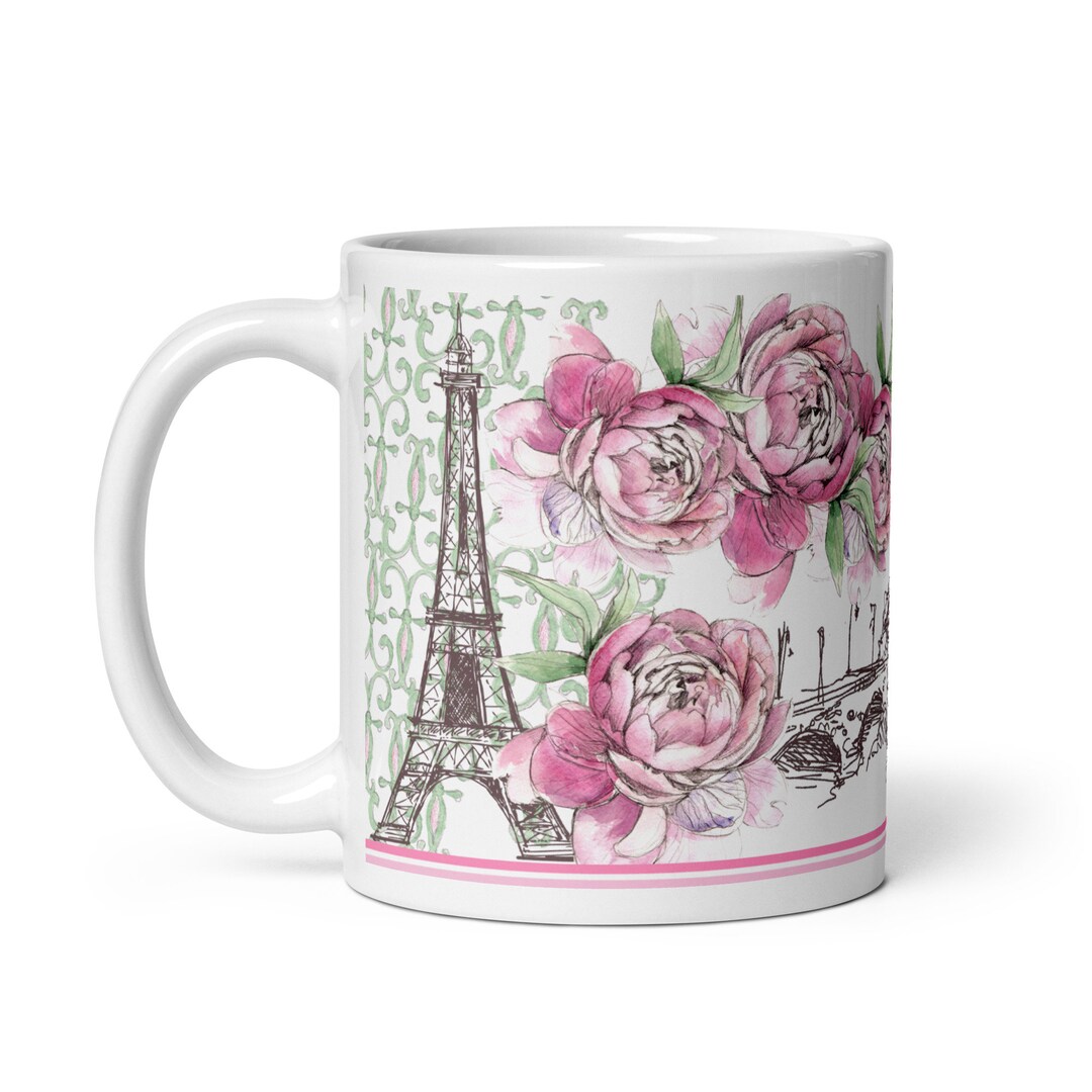 Paris Coffee Mug, Paris Mug, Peonies in Paris - Take a Trip to Paris ...
