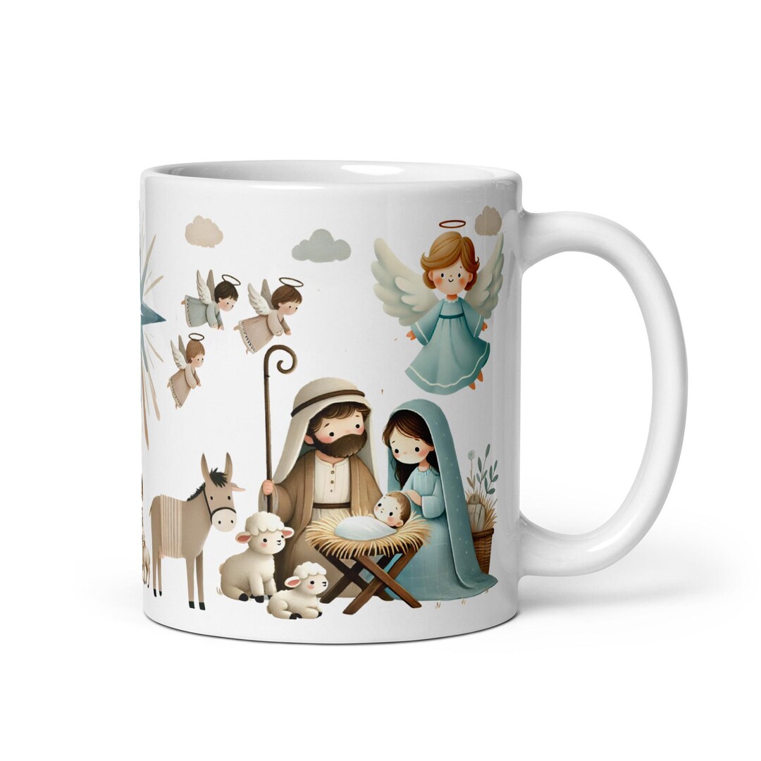 Christmas Nativity Scene Mug | Christmas Mug With Mary, Joseph, Baby ...