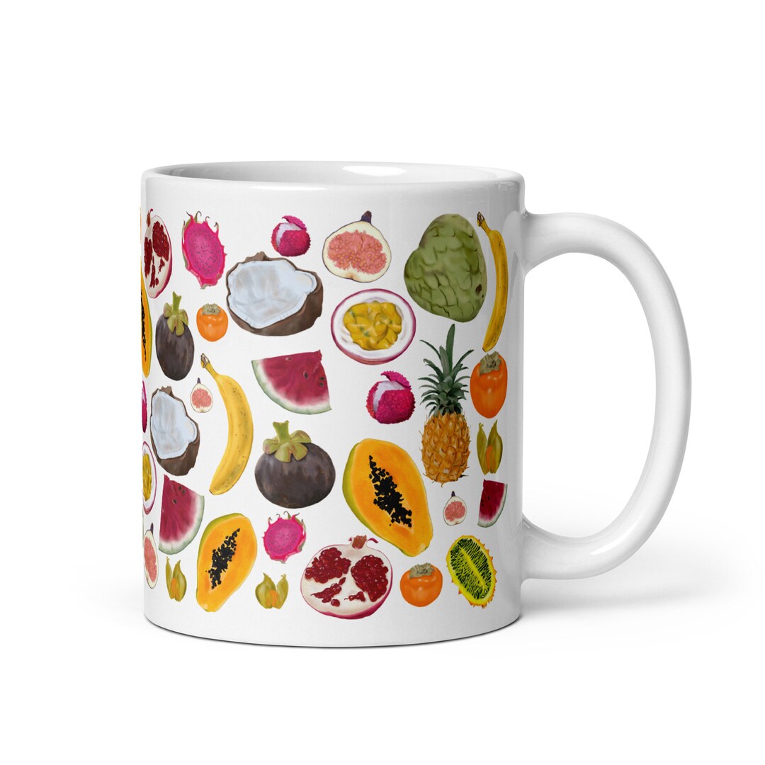 Tropical Fruits Coffee Mug – Passion Fruit, Tropical Fruit, and Dragon ...