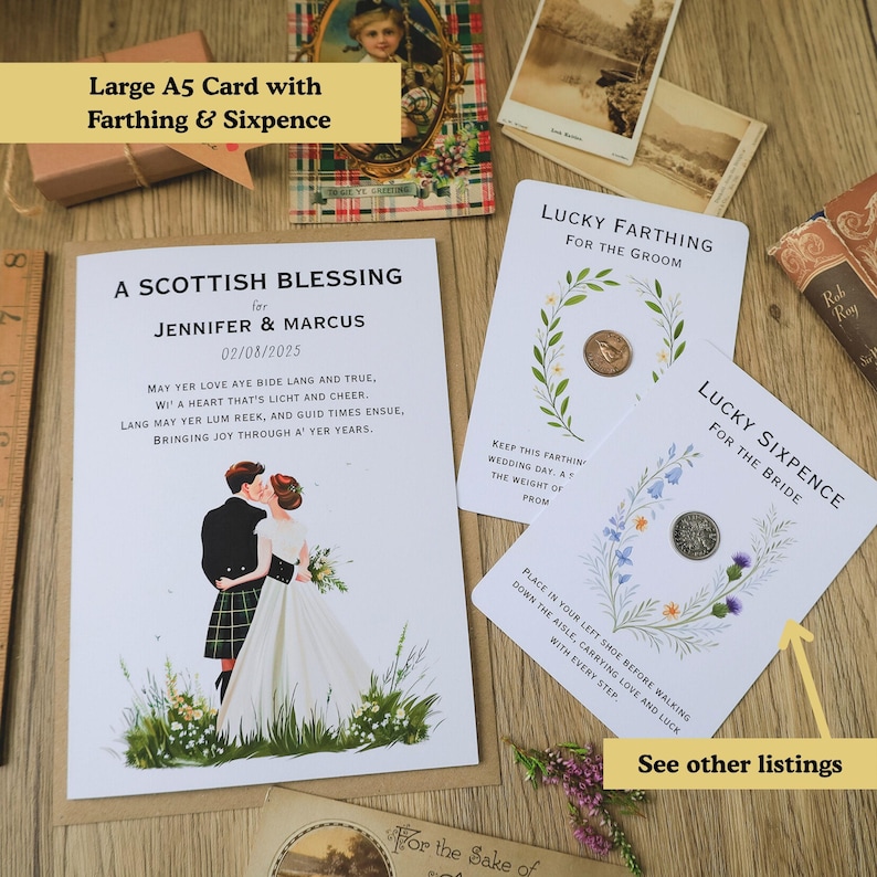 Scottish Blessing Wedding Card With Verse Personalised for the Bride ...