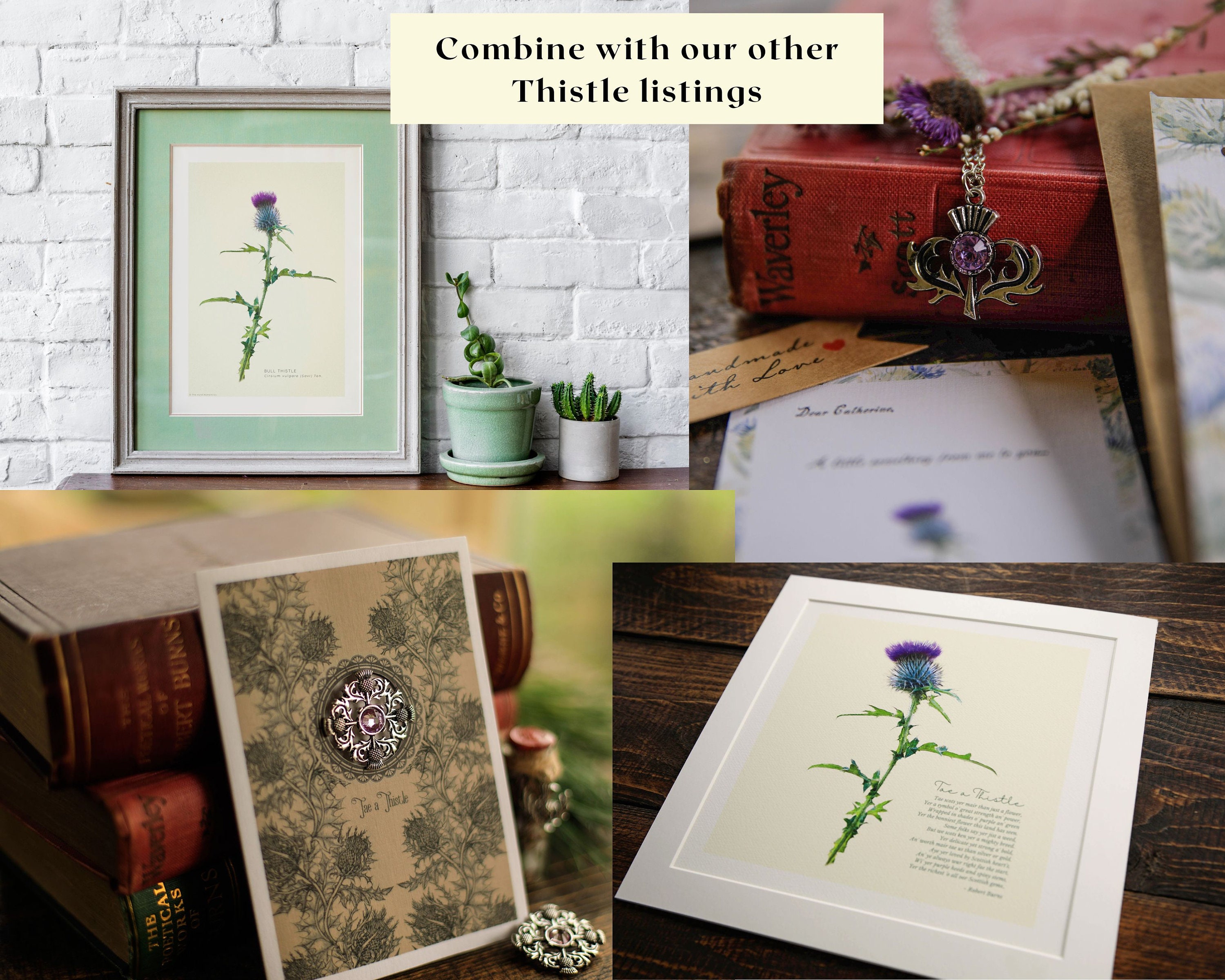 Tae a Thistle Card Friendship Birthday Card Original - Etsy UK