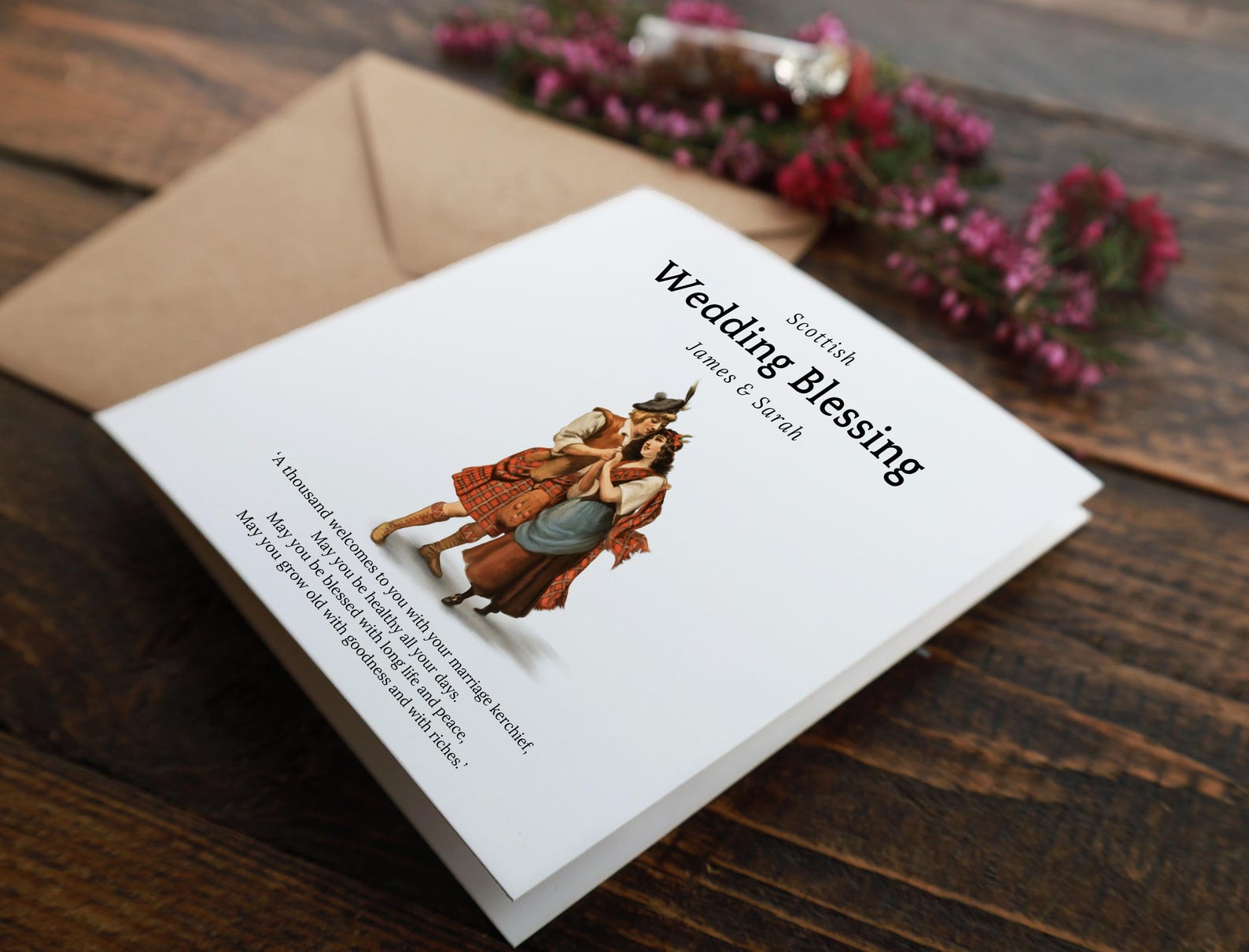Scottish Blessing Custom Wedding Card for the Happy Couple Traditional ...