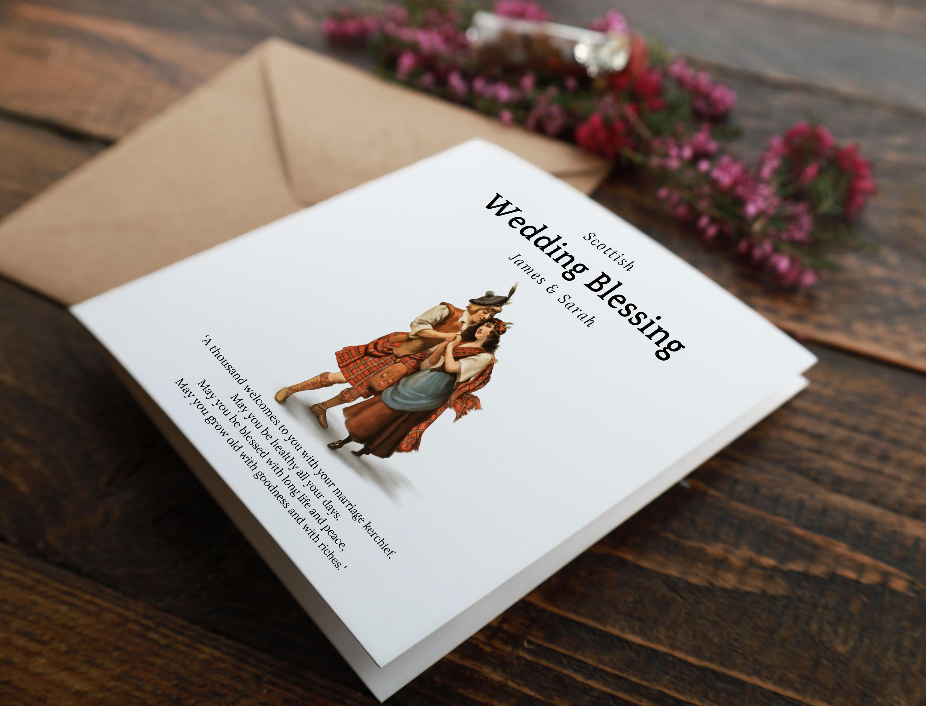 Scottish Blessing Custom Wedding Card for the Happy Couple Traditional ...