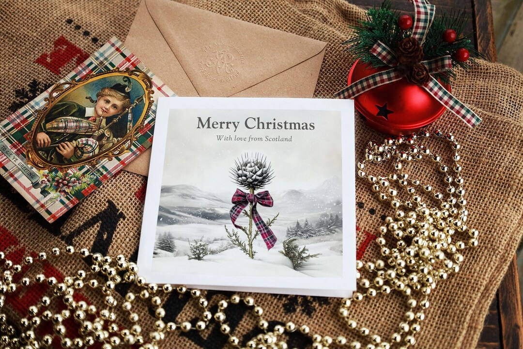 Tartan Thistle Merry Christmas From Scotland Christmas Card Scottish ...