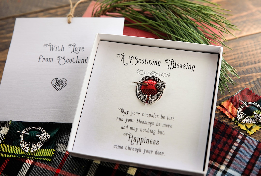 A Scottish Blessing Shawl Pin Gift Box Card Unique Scottish Gift Love ...