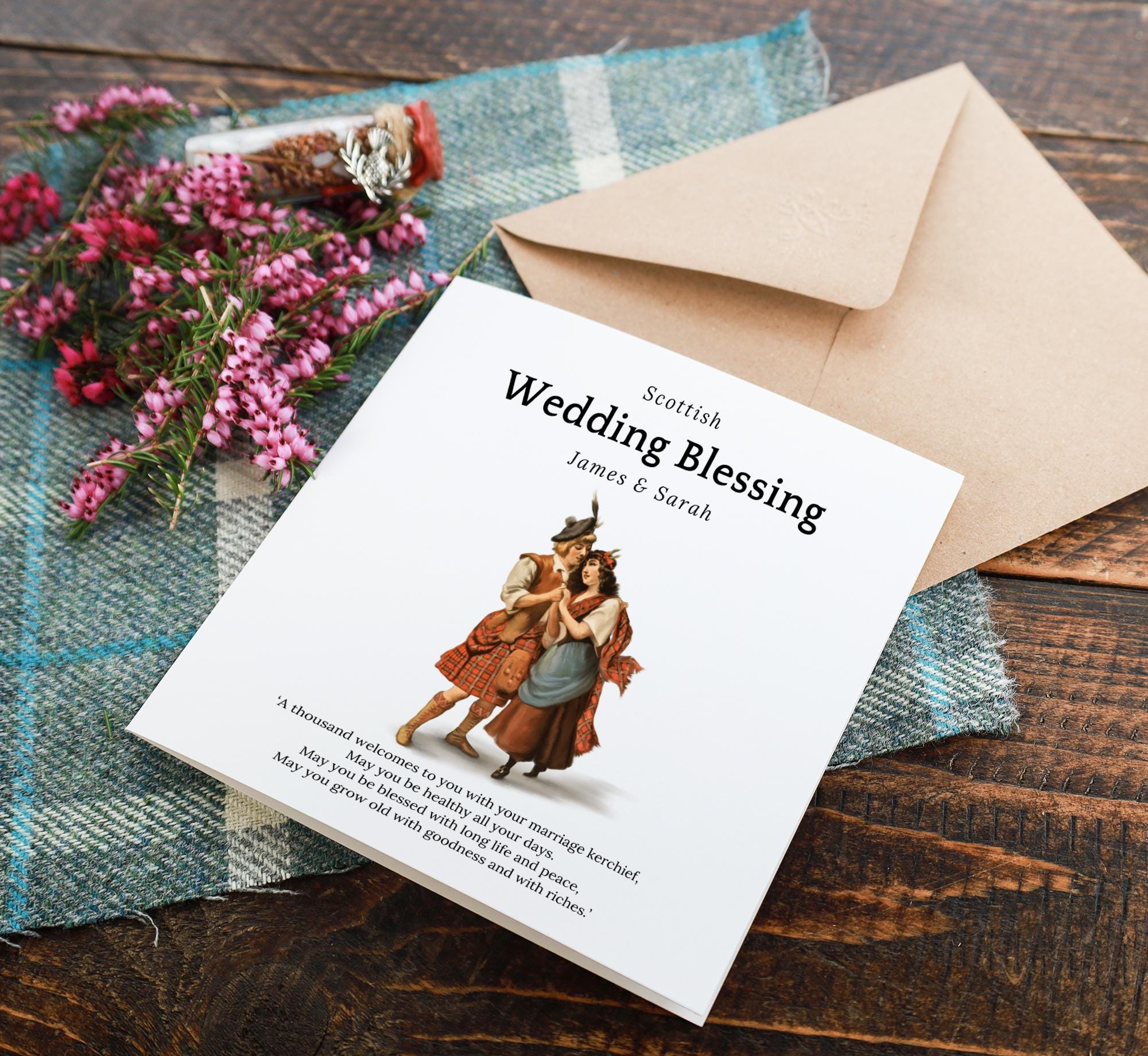 Scottish Blessing Custom Wedding Card for the Happy Couple Traditional ...