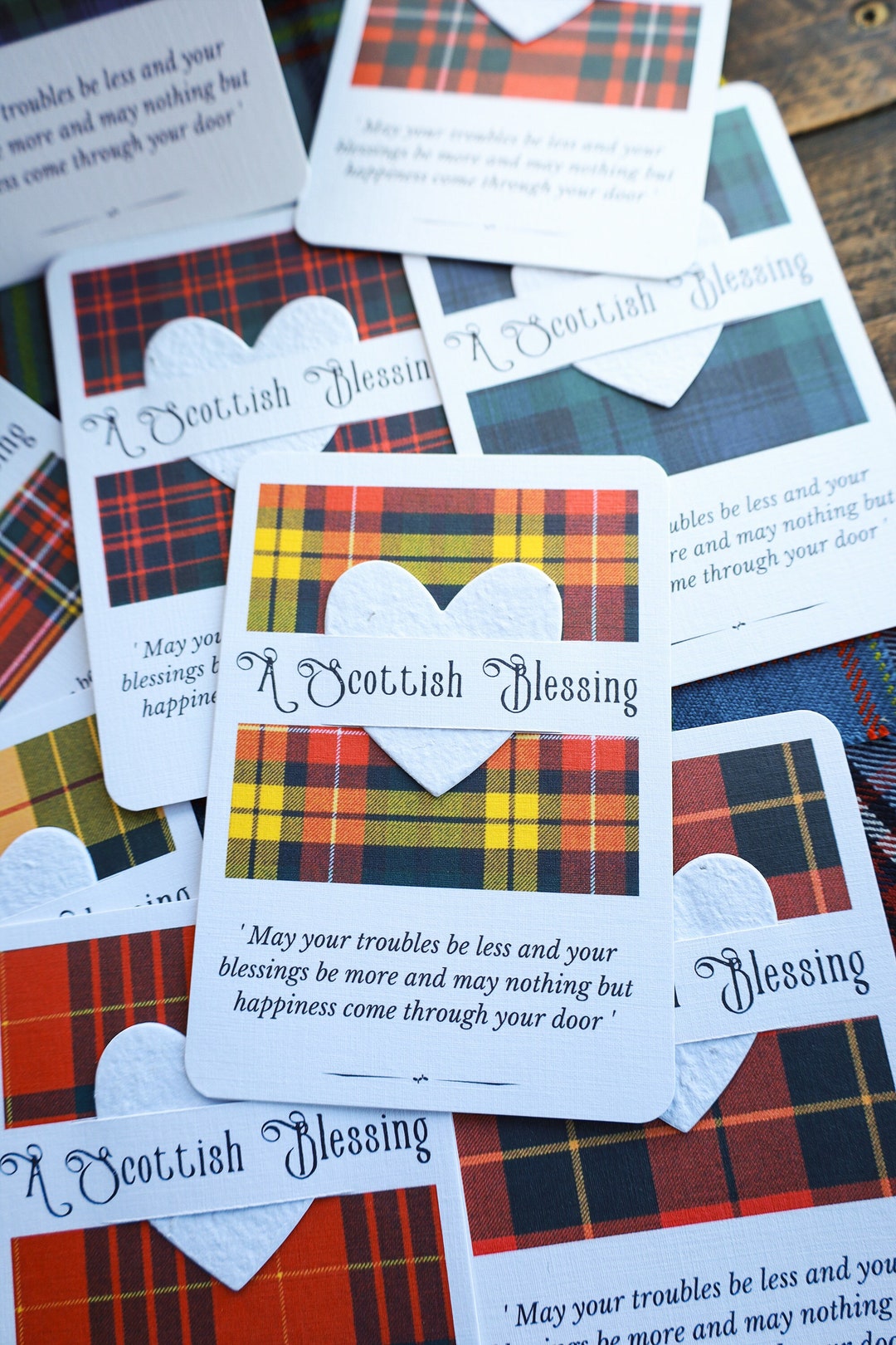 Clan Tartan Scottish Blessing Plantable Seed Heart Card Clans of ...