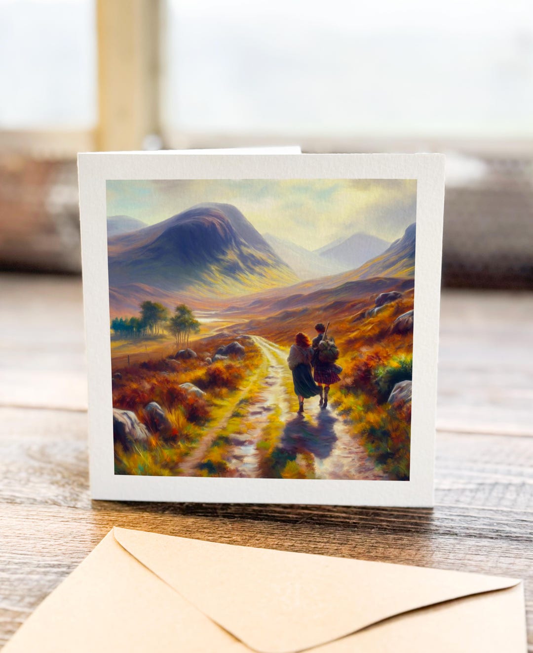 Safe Travels LUXURY Scottish Art Card Inspirational Nostalgic Goodbye ...