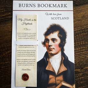 Robert Burns Bookmarks Scottish Gift Book Lover Gift Scotland Rabbie ...