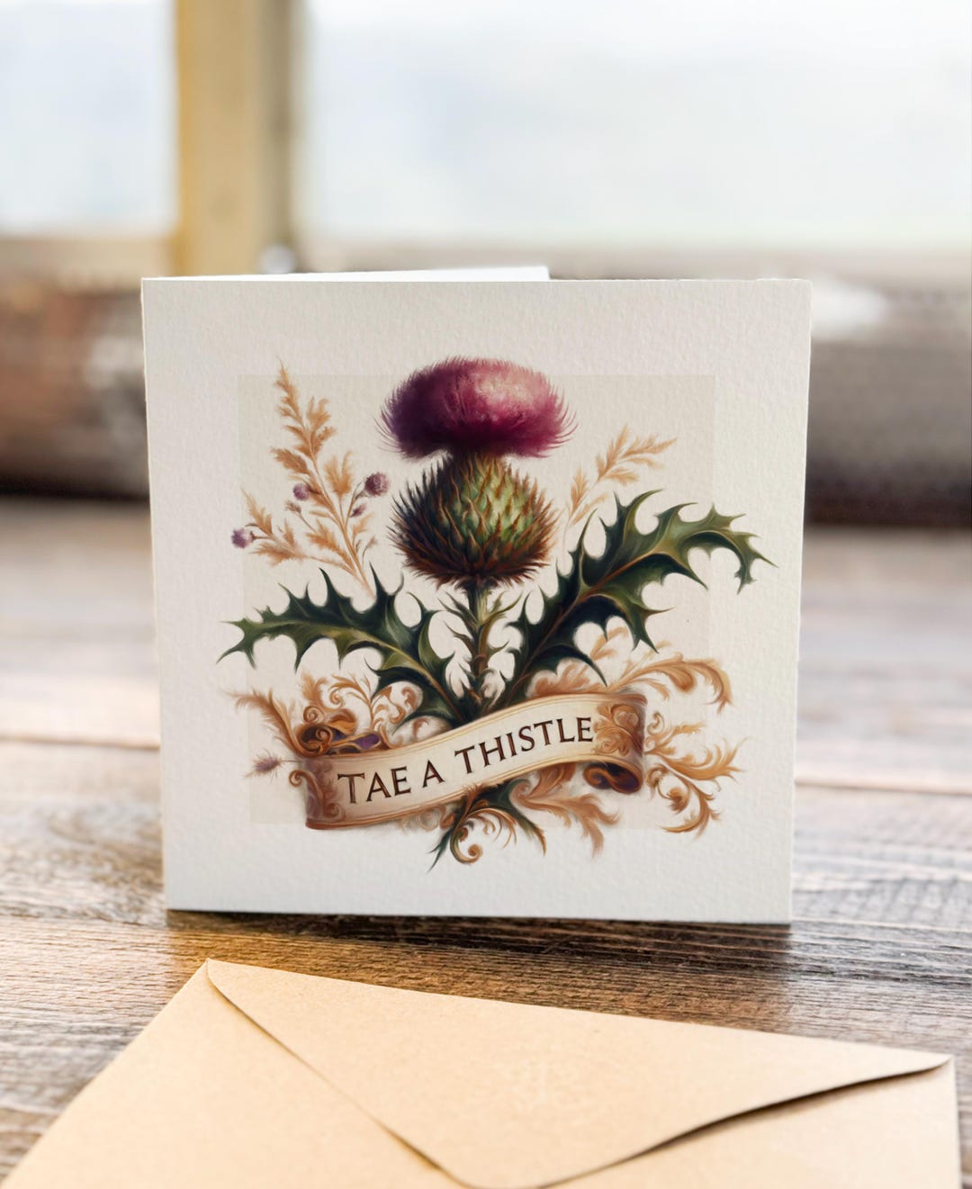 Tae a Thistle LUXURY Fine Art Card Friendship Birthday Hogmanay Burns ...