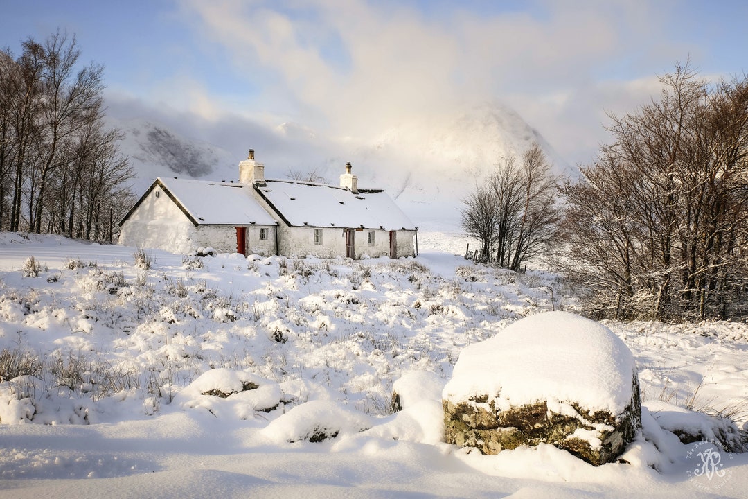 Snowy Black Rock Cottage Scotland Premium Fine Art Print Signed by ...