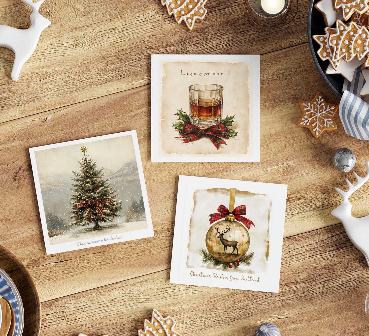A Wee Dram Scottish Whisky Christmas Card Lang May Yer Lum Reek Whiskey ...