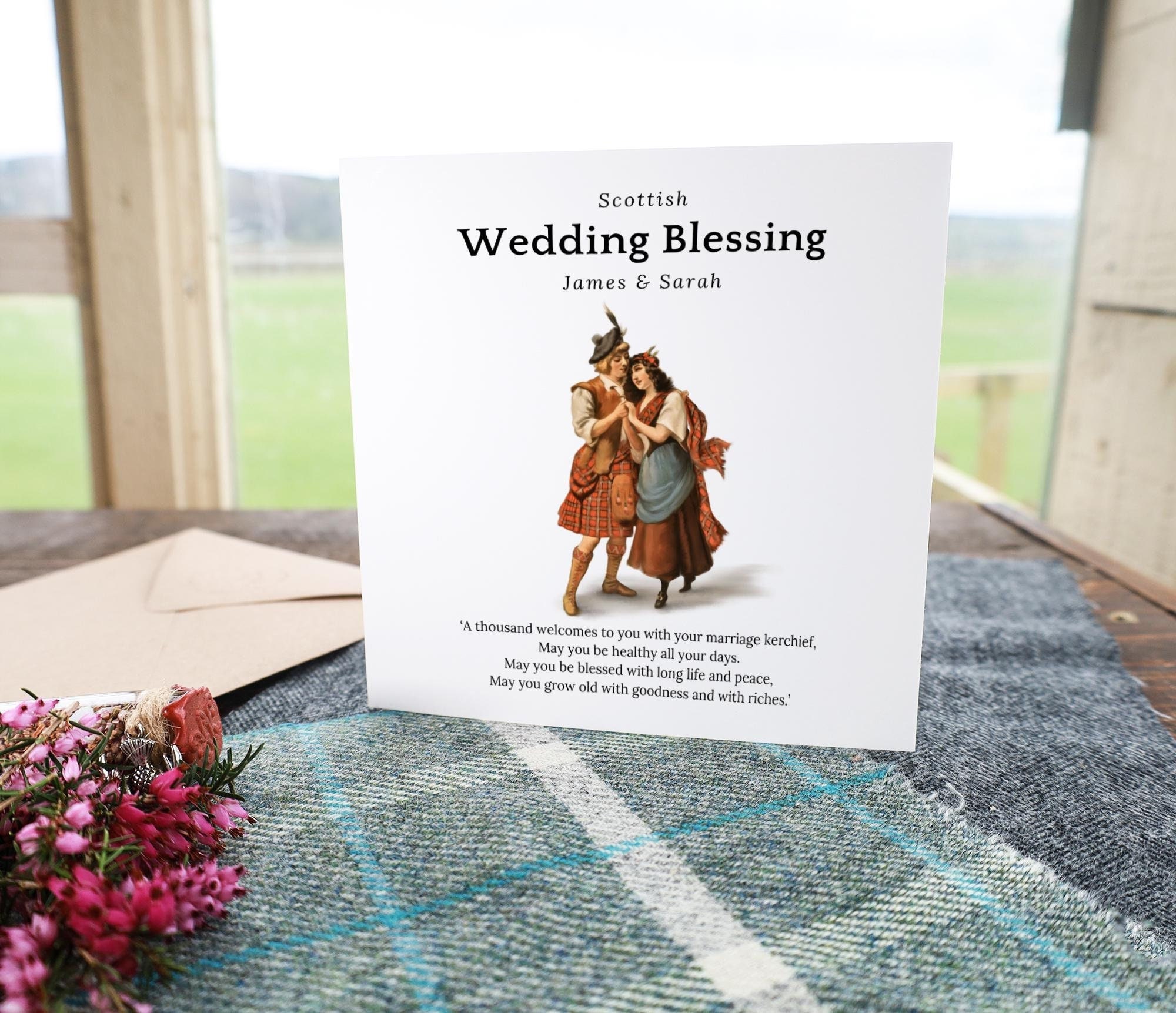 Scottish Blessing Custom Wedding Card for the Happy Couple Traditional ...