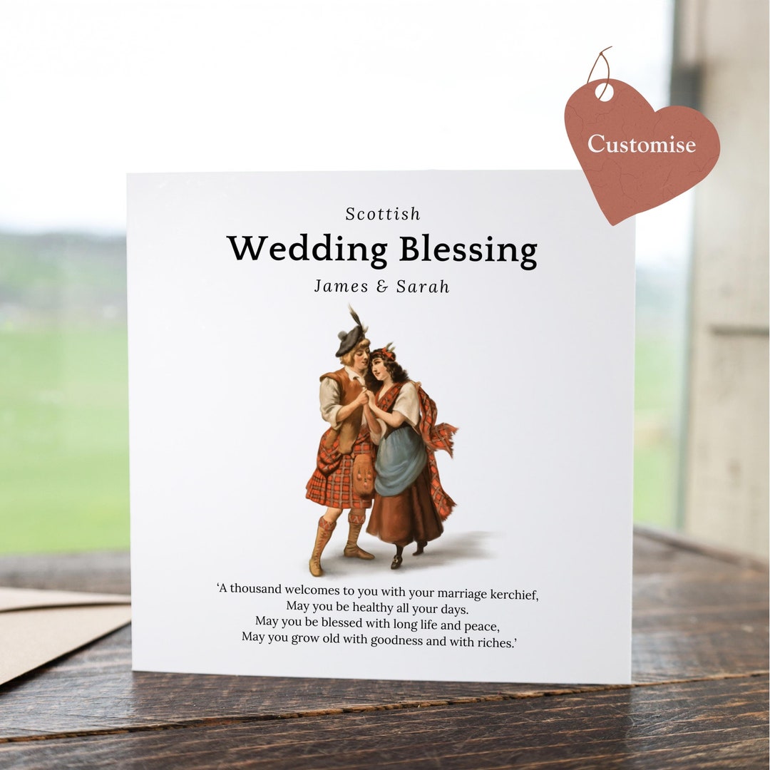 Scottish Blessing Custom Wedding Card for the Happy Couple Traditional ...