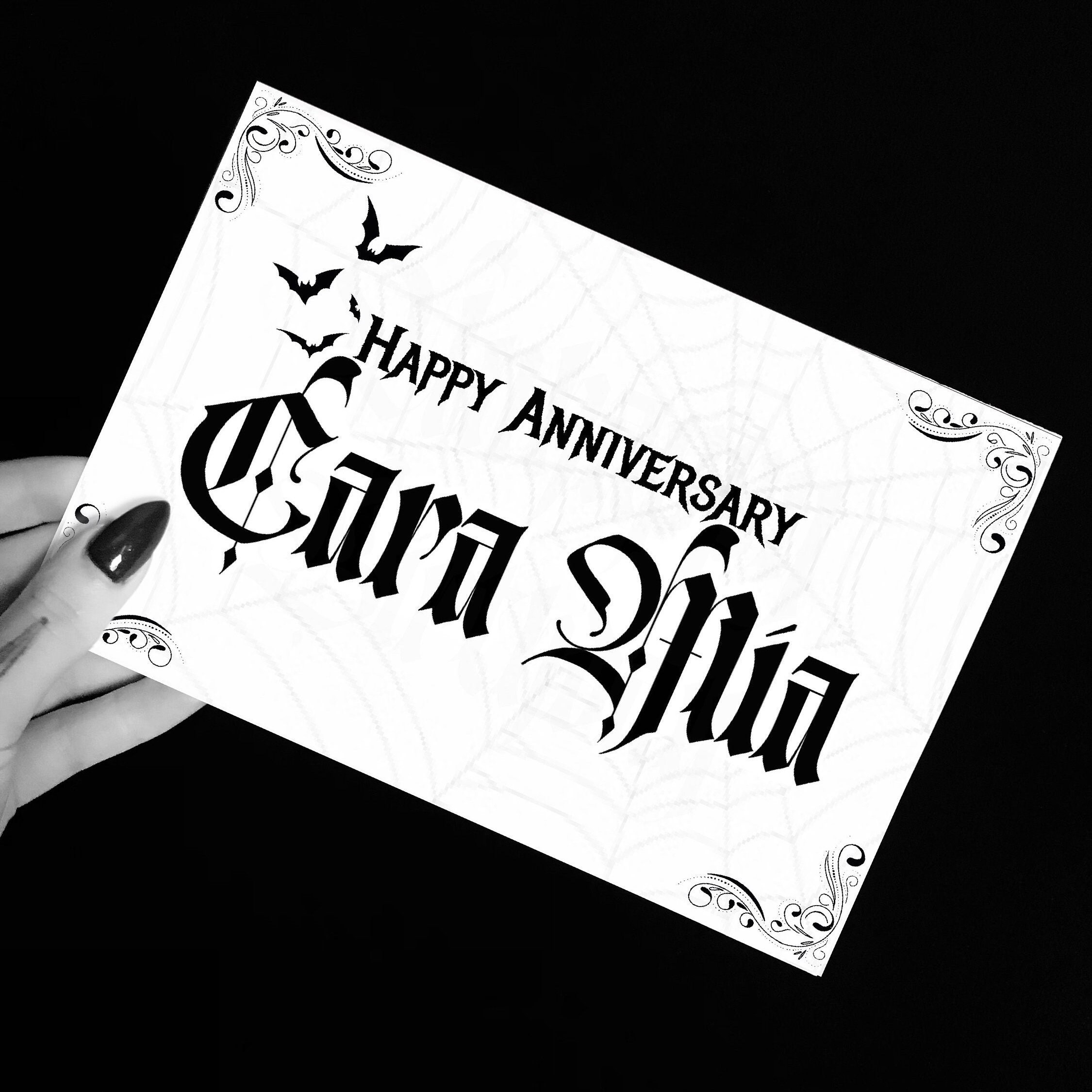 Cara Mia Addams Family Themed Gothic A5 Anniversary Card Alternative ...