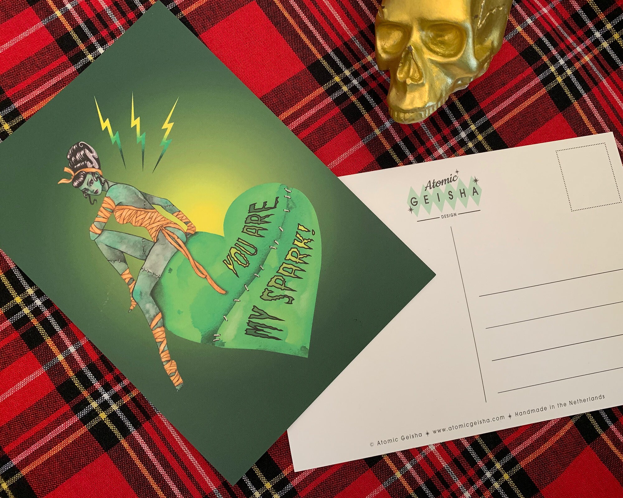 Bride of Frankenstein you Are My Spark Postcard Classic Monster Pinup ...