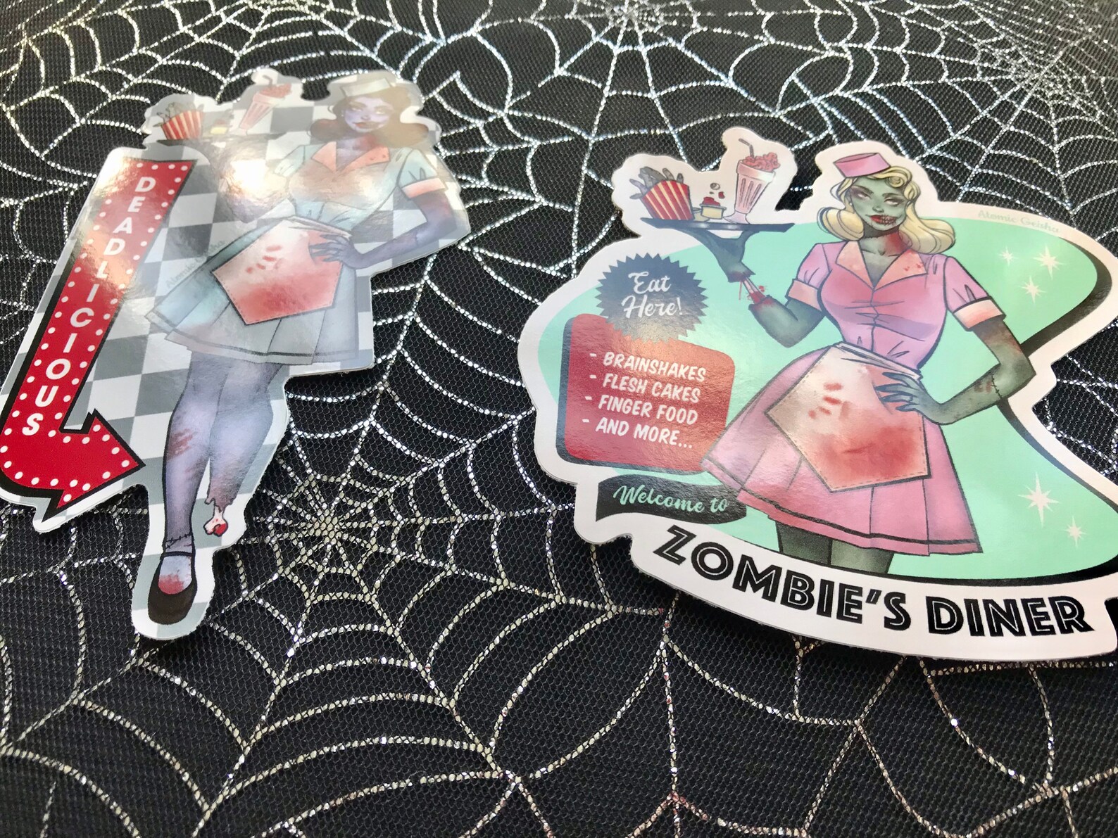 50s Diner Zombie Girl Vinyl Stickers Pinup Psychobilly - Etsy