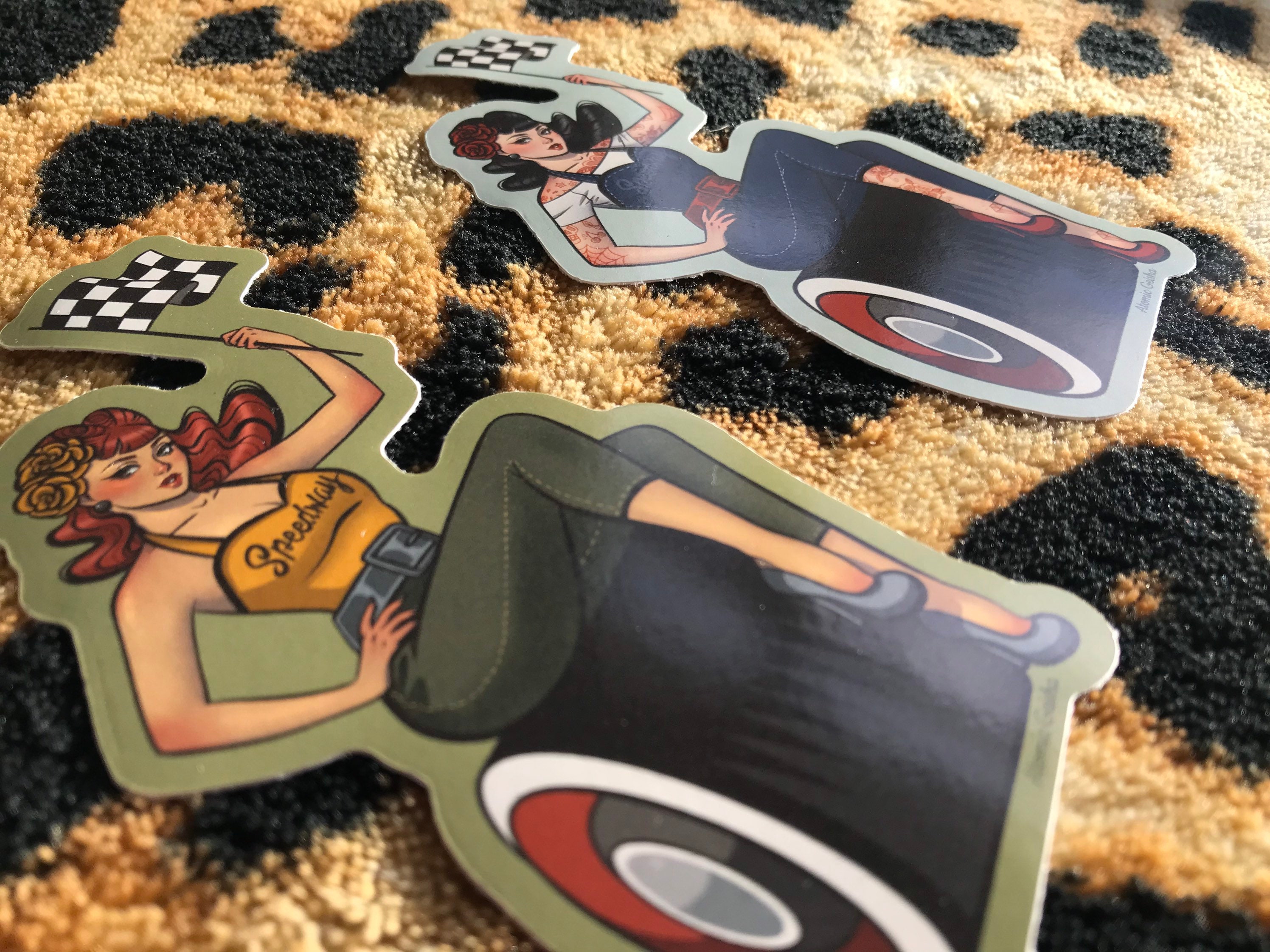 50s Vintage Racers Pinup Girls Vinyl Stickers Speedway - Etsy