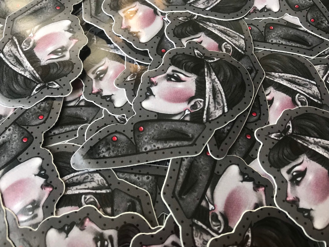 3 PACK Psychobilly Girls Holographic Vinyl Stickers 50s - Etsy