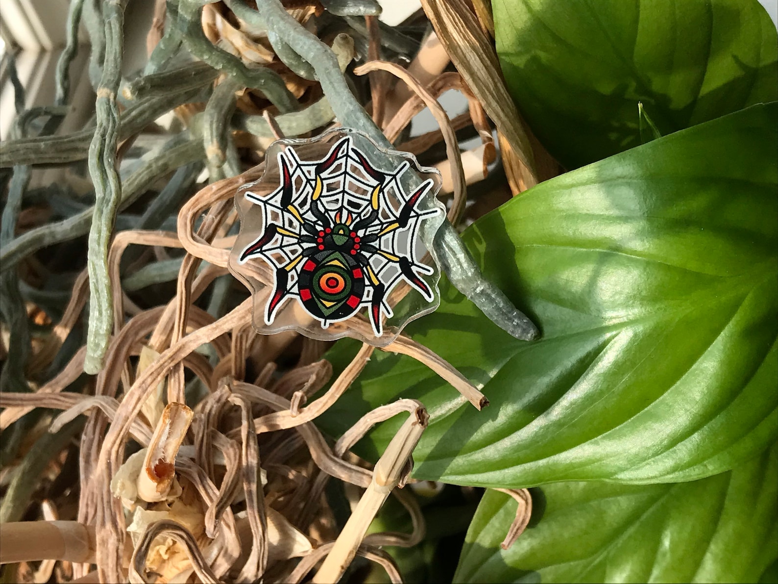 Traditional Spider Tattoo Acrylic Pin Flash Art Old School - Etsy