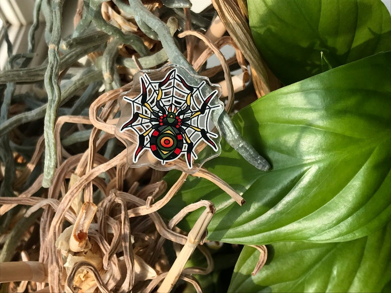 Traditional Spider Tattoo Acrylic Pin Flash Art Old School - Etsy