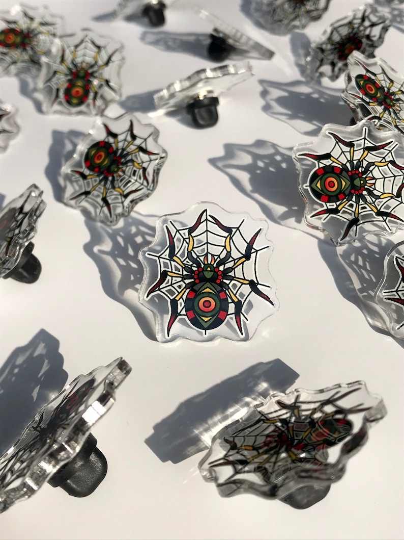 Traditional Spider Tattoo Acrylic Pin Flash Art Old School - Etsy