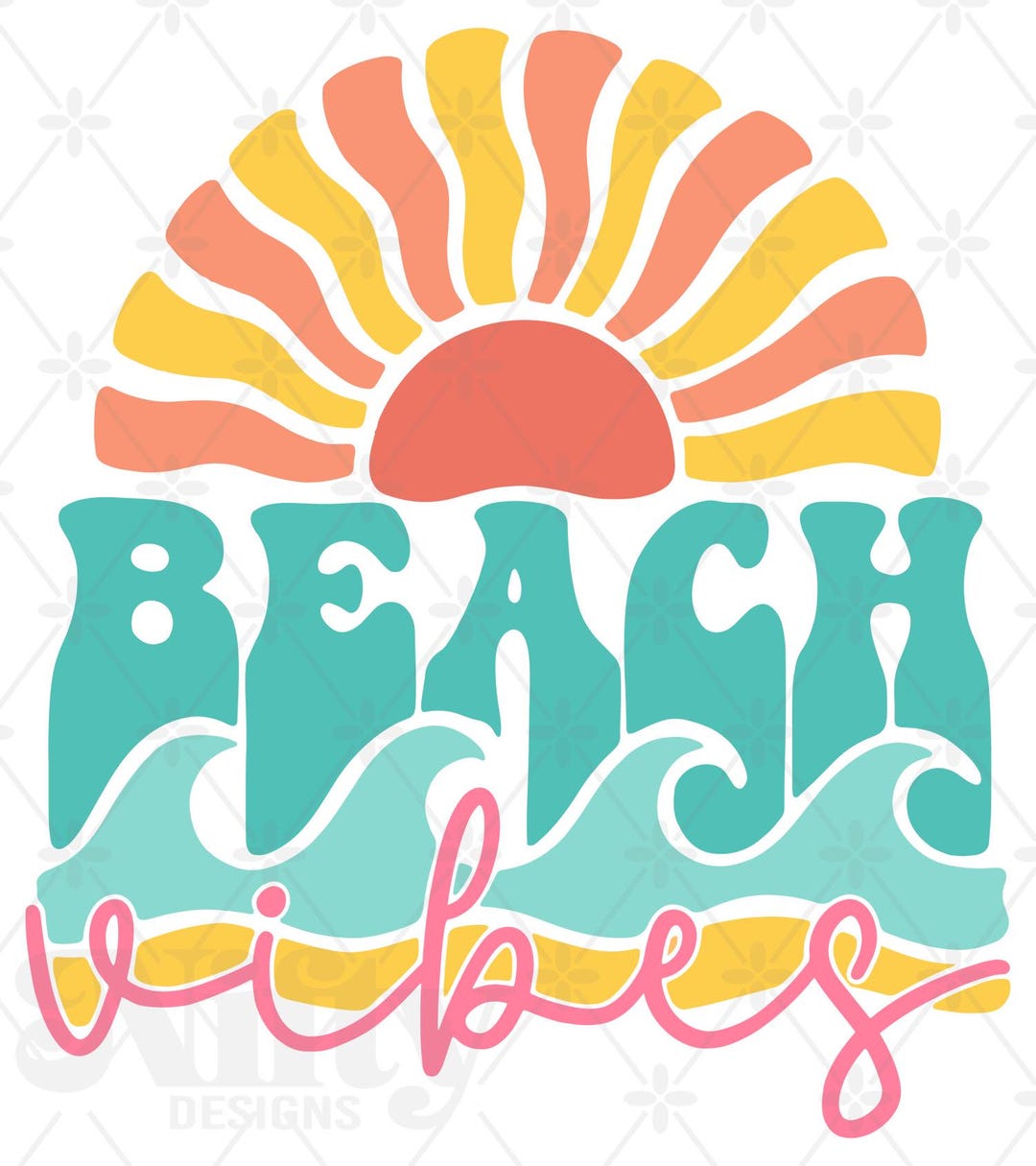 Cute Beachy Fun Design. Great for T-shirt Transfers. Instant Digital ...