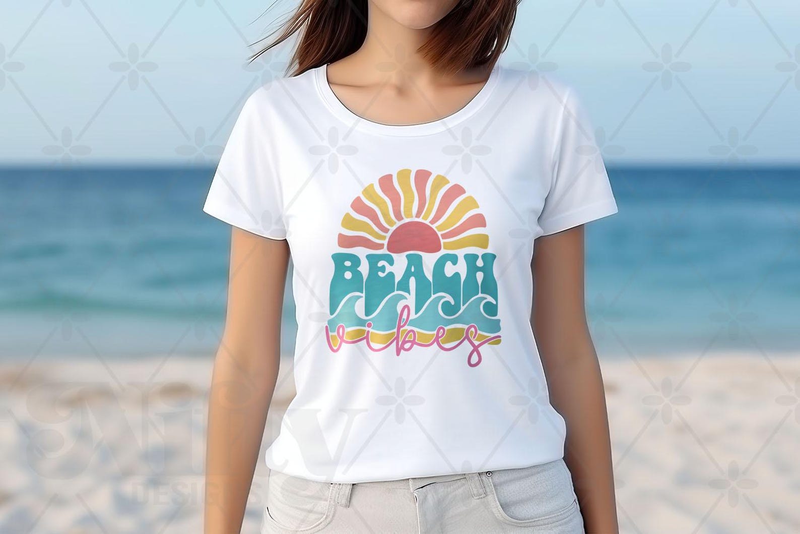 Cute Beachy Fun Design. Great for T-shirt Transfers. Instant Digital ...
