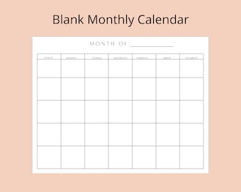 Colourful Blank Calendar Template, 11 X 8.5 Inches, Horizontal ...