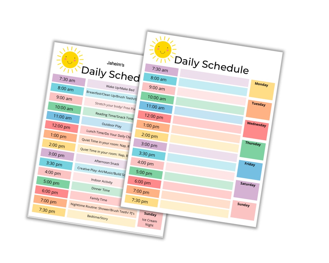 Editable Toddler Schedule|toddler Schedule Printable|toddler Schedule ...