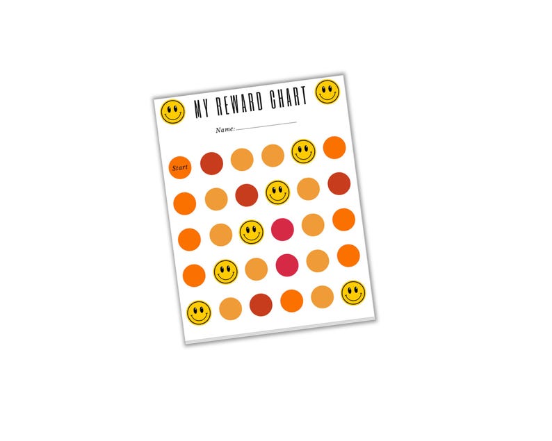 Printable Kids Reward Chart Digital Smiley Face Sticker Chart for Kids ...