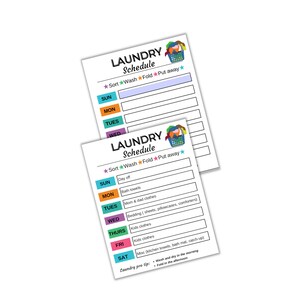 Editable Laundry Schedule | Printable Laundry Schedule - Etsy
