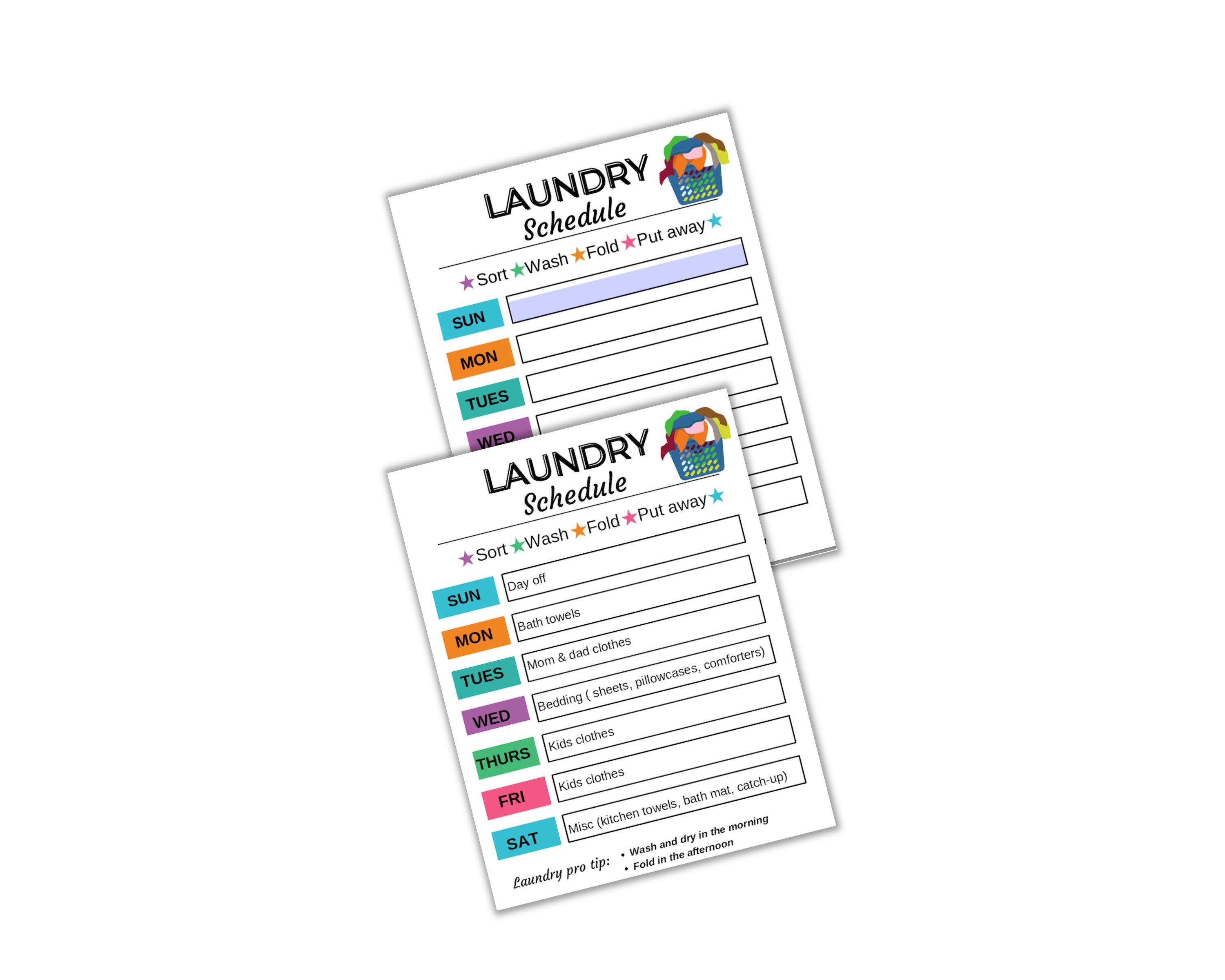 Editable Laundry Schedule | Printable Laundry Schedule - Etsy